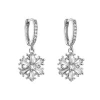 China Custom Zircon Crystal Sterling Silver Diamond Earrings Hoop for sale