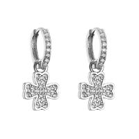 China Custom Zircon Crystal Sterling Silver Diamond Earrings Hoop for sale