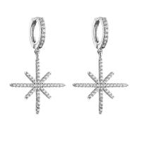 China Custom Zircon Crystal Sterling Silver Diamond Earrings Hoop for sale