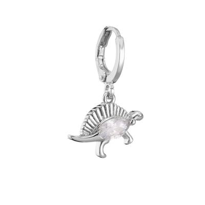 China Sterling Silver Micro Inlaid Zircon Retro Dinosaur Dangle Earrings 925 for sale