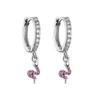 China Silver Plated Snake Shape Zircon Crystal Hoop Earrings Resizable Animal Jewelry for sale