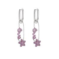 China 925 Sterling Silver Crystal Zircon Hoop Earrings for Women Anniversary Wedding 8mm for sale