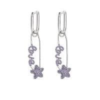 China 925 Sterling Silver Crystal Zircon Hoop Earrings for Women Anniversary Wedding 8mm for sale