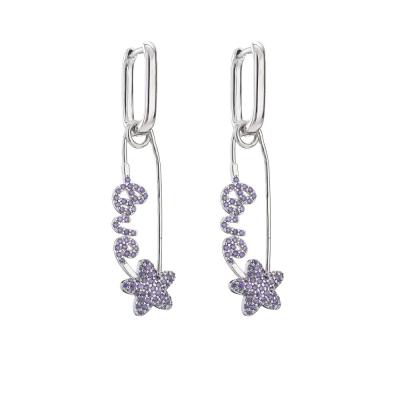 China 925 Sterling Silver Crystal Zircon Hoop Earrings for Women Anniversary Wedding 8mm for sale