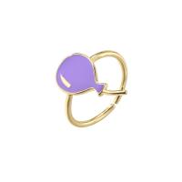 China Balloon Dripping Oil Rings Adjustable 14k Gold Enamel Ring ODM for sale