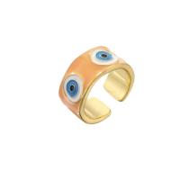 China Luxury 18K Gold Plated Oil Dripping Evil Eye Ring Adjustable Colorful Enamel Turkish Jewelry for sale