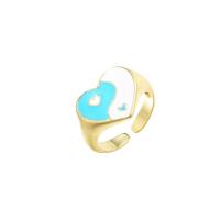 China Gold Plated Yin Yang Ring Adjustable Dripping Oil Women Silver Ring OEM for sale