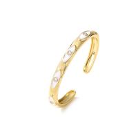 China Unisex Vintage Evil Eye Ring Adjustable Enamel Gold Plated Brass Ring for sale
