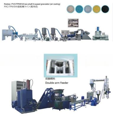 China Max. Capacity 400-600 KG/H Calcium Carbonate TPR/EVA Pelletizing Line for Production for sale
