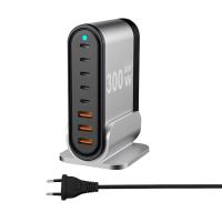 China High-Power Universal Type-C USB Adapter Quick Charge Station 300W Aluminium Alloy Wall Charger Mobile Phones Tablets for sale