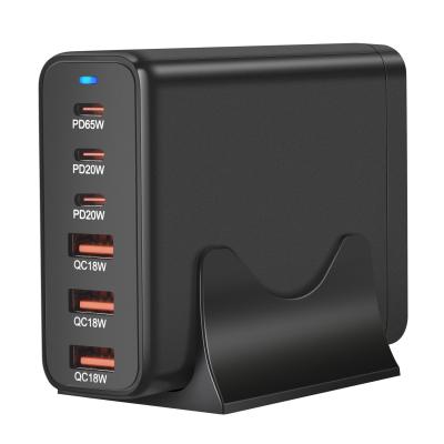 China GaN 155W USB C Charging Station with Phone Fast Charger 6 Ports Type-C Power Adapter for Laptop Tablet iPad iPhone Samsung for sale