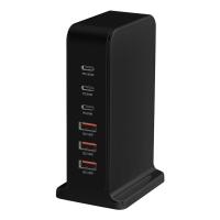 China High Quality 168W Usb Type C Multi Ports Charger Station Plug Universal Charge 6 Devices Simultaneously Desktop Charger for sale