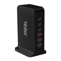 China High Quality 168W Usb Type C Multi Ports Charger Station Plug Universal Charge 6 Devices Simultaneously Desktop Charger for sale