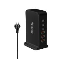 China High Quality 168W Usb Type C Multi Ports Charger Station Plug Universal Charge 6 Devices Simultaneously Desktop Charger for sale