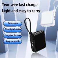 China Portable Mini Power Bank 10000mAh 35W Super Fast Charging Power Banks With LED Display Built in Double-Cable Power Bank for sale