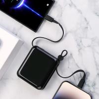 China Portable Mini Power Bank 10000mAh 35W Super Fast Charging Power Banks With LED Display Built in Double-Cable Power Bank for sale