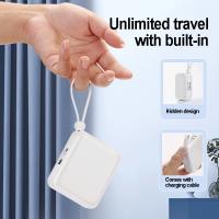 China Portable Mini Power Bank 10000mAh 35W Super Fast Charging Power Banks With LED Display Built in Double-Cable Power Bank for sale