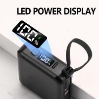 China Portable Mini Power Bank 10000mAh 35W Super Fast Charging Power Banks With LED Display Built in Double-Cable Power Bank for sale