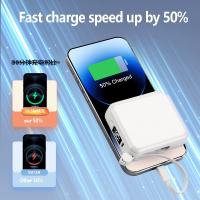 China Portable Mini Power Bank 10000mAh 35W Super Fast Charging Power Banks With LED Display Built in Double-Cable Power Bank for sale