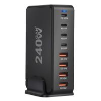 China High Quality 240W Pd Gan Charger 8-Port QC3.0 Usb c Wall Adapter Quick Charger for Mobile Phone for Samsung for iPad MacBook for sale