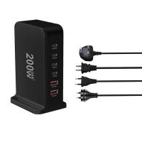 China Hot Seller Product 2024 GaN Charger 200W USB C Wall Charger Station PD Fast Charging for iPhone Samsung Xiaomi for Macbook for sale