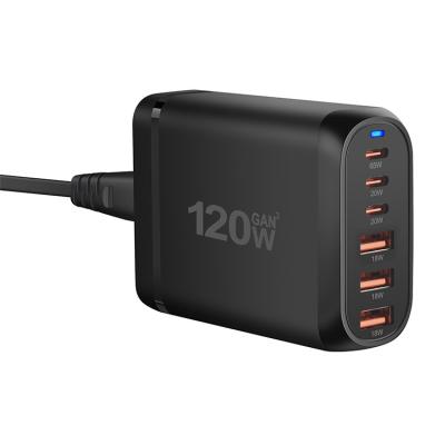China New 200W Gan PD Adapter Charger 4 Type C+2 USB a With Powerful 100W USB C Port Super Fast Charging Hub for sale
