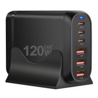 China New 200W Gan PD Adapter Charger 4 Type C+2 USB a With Powerful 100W USB C Port Super Fast Charging Hub for sale