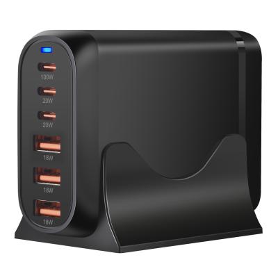 China Wholesale 200W GaN Desktop Charger 6-Port USB Type C PD Fast Charge 3.0 QC3.0 ABS for Mobile & Laptop for sale