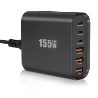 China High Speed 155W Gan Charger Type-C Fast Charging 4 Ports Travel Adapter USB-C Super Fast Mini Charger for MacBook Mobile Phone for sale