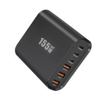 China High Speed 155W Gan Charger Type-C Fast Charging 4 Ports Travel Adapter USB-C Super Fast Mini Charger for MacBook Mobile Phone for sale