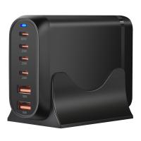 China 160W Gan Charger 6 Port Fast Charger Cargadores Para Celular for Macbook Cargador iphone Multiple Type C Charger Adapter for sale