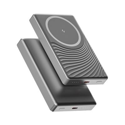 China Newest Portable 5000mah Ultra Slim Wireless Battery Phone Charger Metal Power Bank With Led Display Magnetic Power Bank for sale