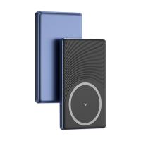 China Newest Portable 5000mah Ultra Slim Wireless Battery Phone Charger Metal Power Bank With Led Display Magnetic Power Bank for sale
