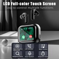 China Touch Screen Earbuds 2025 NEWLingumir Touch Screen Earbuds, Wireless Earbuds Smart Screen, Active Noise Cancelling Earbuds, TWS for sale