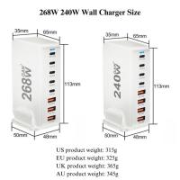 China Us Eu Uk Au Adapters Multi-port 168w Gan Desktop Charger Phone Pd Charger Universal Usb Fast Charging Station for sale