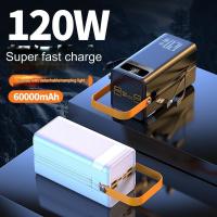 China Powerbank 50000mAh 30000nah Power Bank With LED Lights New 60000mAh Power Station With Cable Included for sale