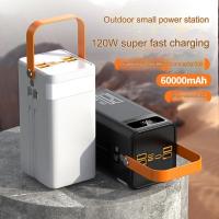 China Powerbank 50000mAh 30000nah Power Bank With LED Lights New 60000mAh Power Station With Cable Included for sale