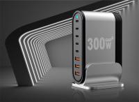 China USB C Charger 300W USB C Charger Block Upgraded GaN III 8-Port Fast Charging Station Hub PD 40W 65W Laptop Charger Adapter for sale