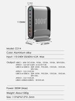 China USB C Charger 300W USB C Charger Block Upgraded GaN III 8-Port Fast Charging Station Hub PD 40W 65W Laptop Charger Adapter for sale