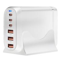 China 120W Fast Wall Charger Block Plug 5 Ports USB Charging Station Power Strip Adapter 3PD Type C and 2 USB a Mobile Phone Chargers for sale