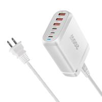 China 200W GAN Desktop Socket 4USB C+2USB 6 Ports High Power Fast Charger for Android Smartphone Universal Travel Wall Charger for sale
