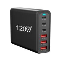 China Wholesale Gan Technology 120w Usb C Desktop Charger Fast Charger Power Adapter Station 6 Port Wall Charger for sale