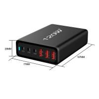 China Wholesale Gan Technology 120w Usb C Desktop Charger Fast Charger Power Adapter Station 6 Port Wall Charger for sale