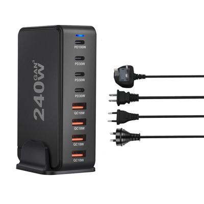 China Universal Compatibility 8 Port Usb C Pd Qc 240w Fast Desk Charger With Quick Charger Docking Station for sale