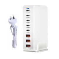 China New Style 268w Gan Charger 8 in 1 Hub Usb C Desktop Family Phone Charging Station for Multiple Devices Charging Ports for sale