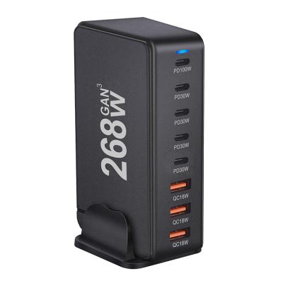 China XZH Brand New 240w 268watt Desktop Adapter Usbc 8port Multifunction Pd Gan Charger Case for sale