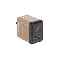 China Original 40w Uk Eu Us Plug Super Fast Charging Charger With 2 Type C for Gan PD Quick Wall Mobile Phone Charger for sale