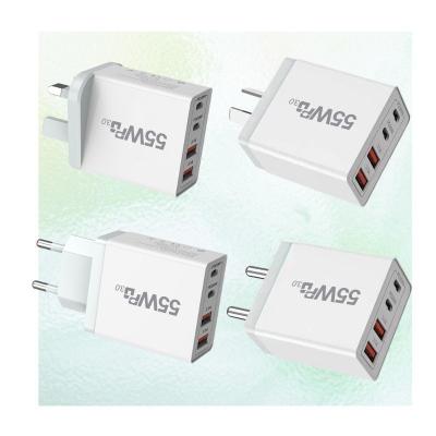 China Best Selling Products 2023 Original 55w Fast Charger Dual Type C 20w Pd Uk Us Eu Wall Charger Celular for sale