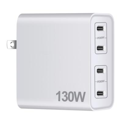 China Wall Charger 130w Foldable Travel 4 Usb C Type C Pd 3.0 Charger Block Quick Fast Charger Desktop Power Adapter Charging Station for sale