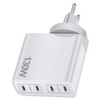 China Wall Charger 130w Foldable Travel 4 Usb C Type C Pd 3.0 Charger Block Quick Fast Charger Desktop Power Adapter Charging Station for sale